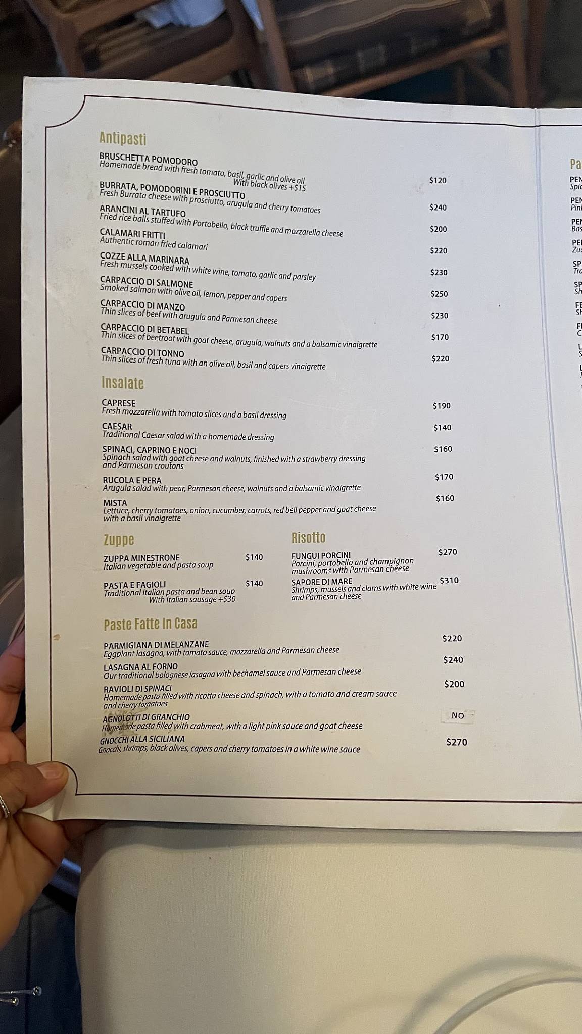 Menu at La Terrazza di Roma pizzeria, Puerto Vallarta, CLUB DE TENIS ...