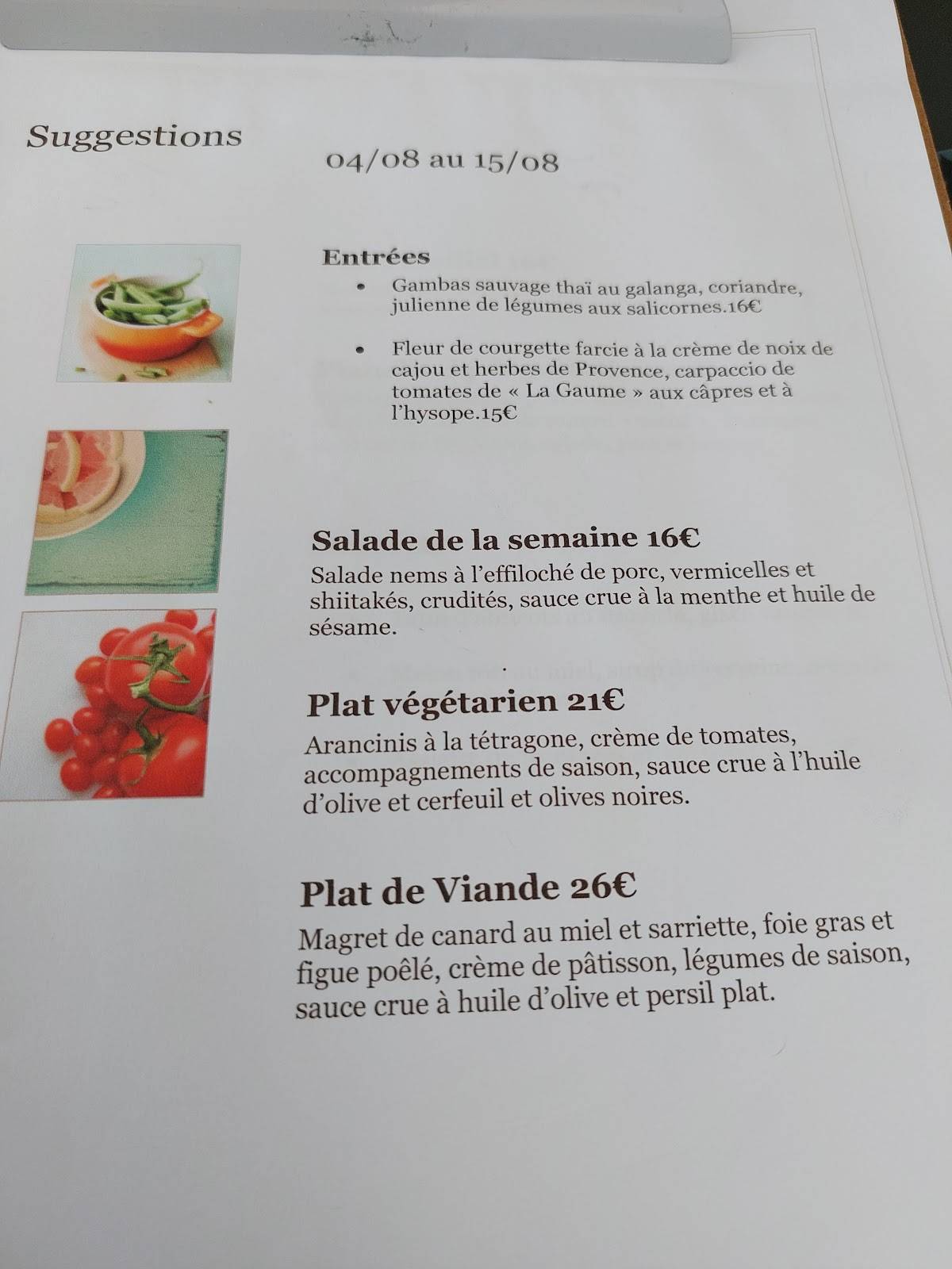 Menu au Lady Green, Étalle