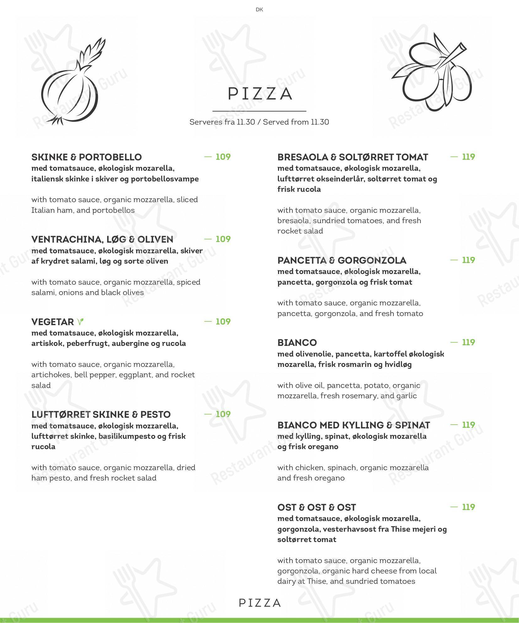 Menu at Brasserie Landal Seawest pizzeria, Norre Nebel