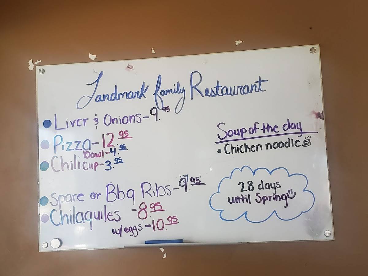 Menu at Landmark Family Restaurant, Milwaukee