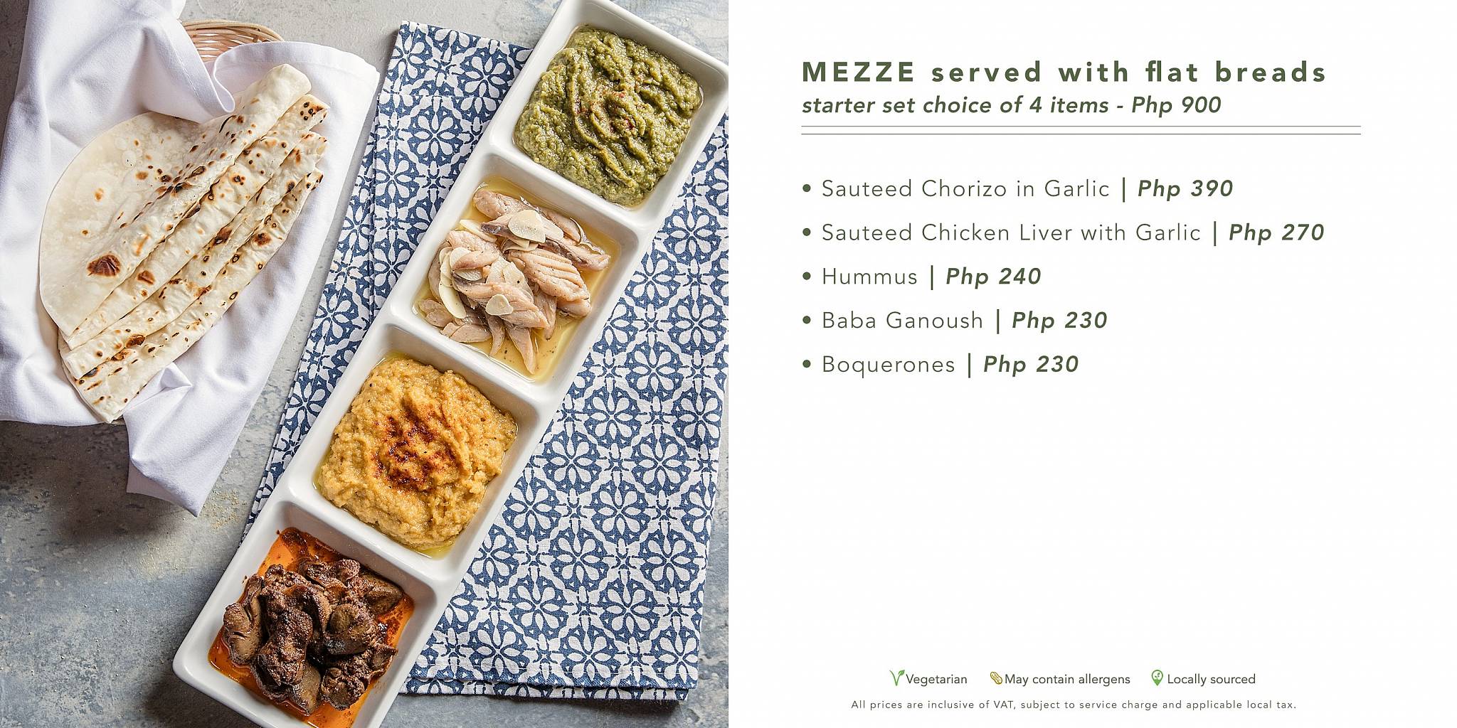 Carta del restaurante Taza Fresh Table, Tagaytay
