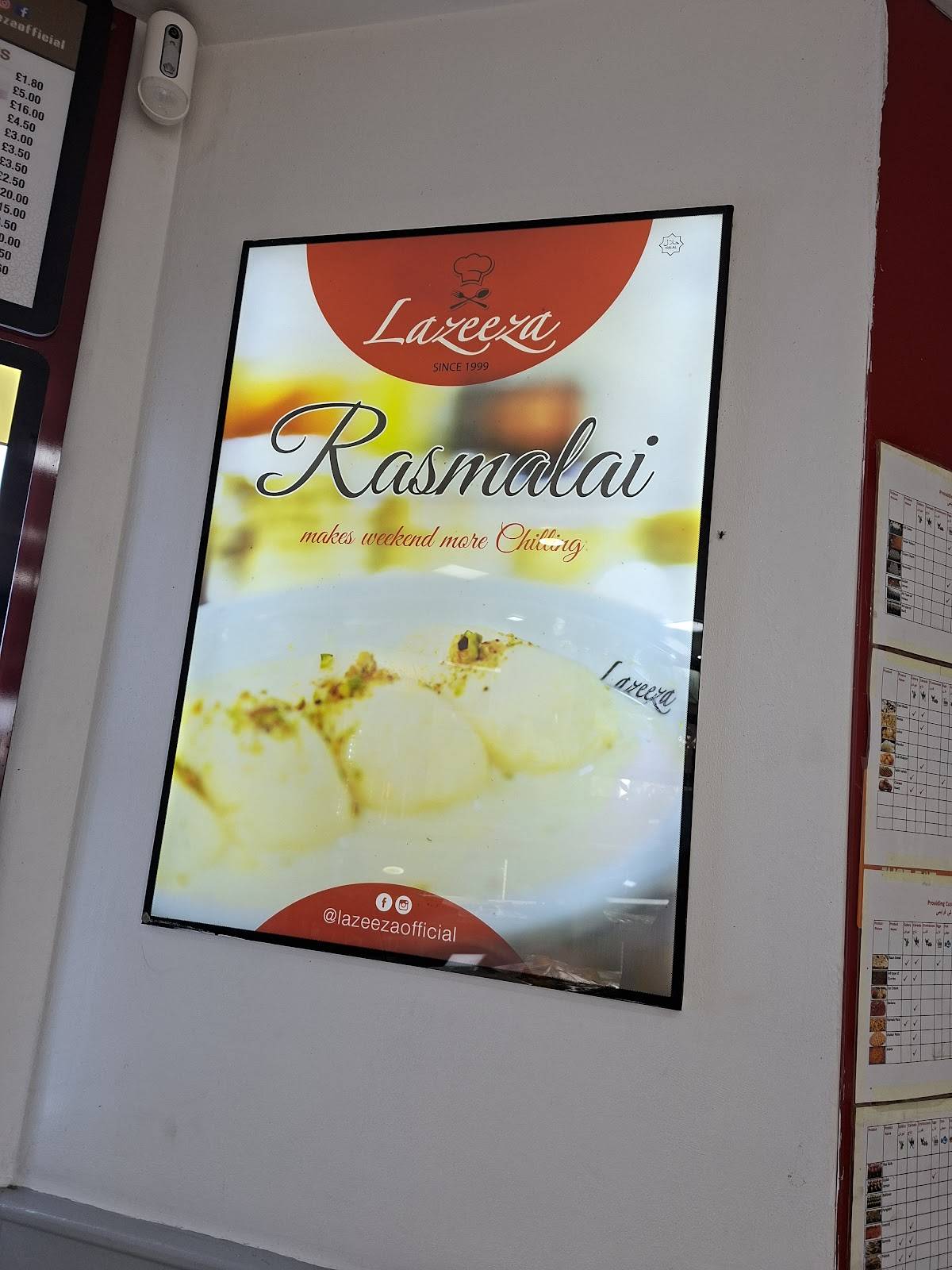Menu at Lazeeza restaurant, Bury