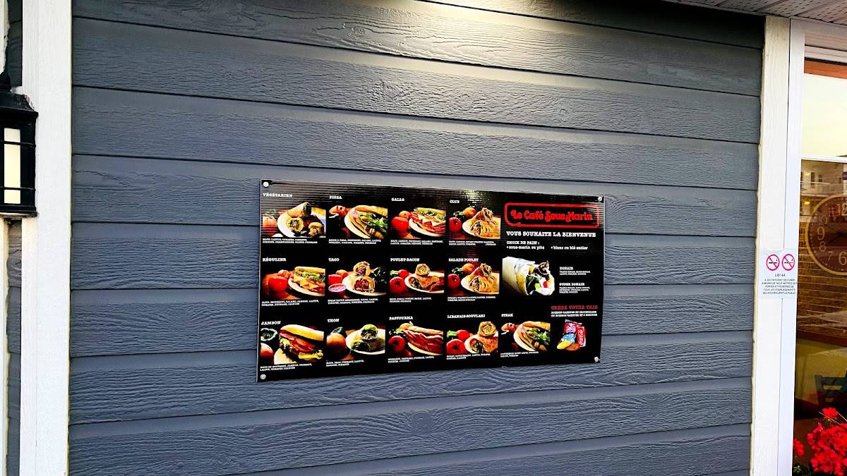 Menu au Le Café Sous-Marin, Gaspé