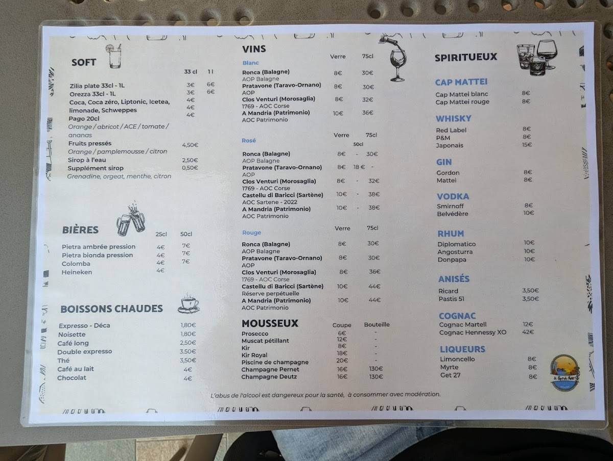 Menu au Le Capo Di Muro - restaurant, Coti-Chiavari