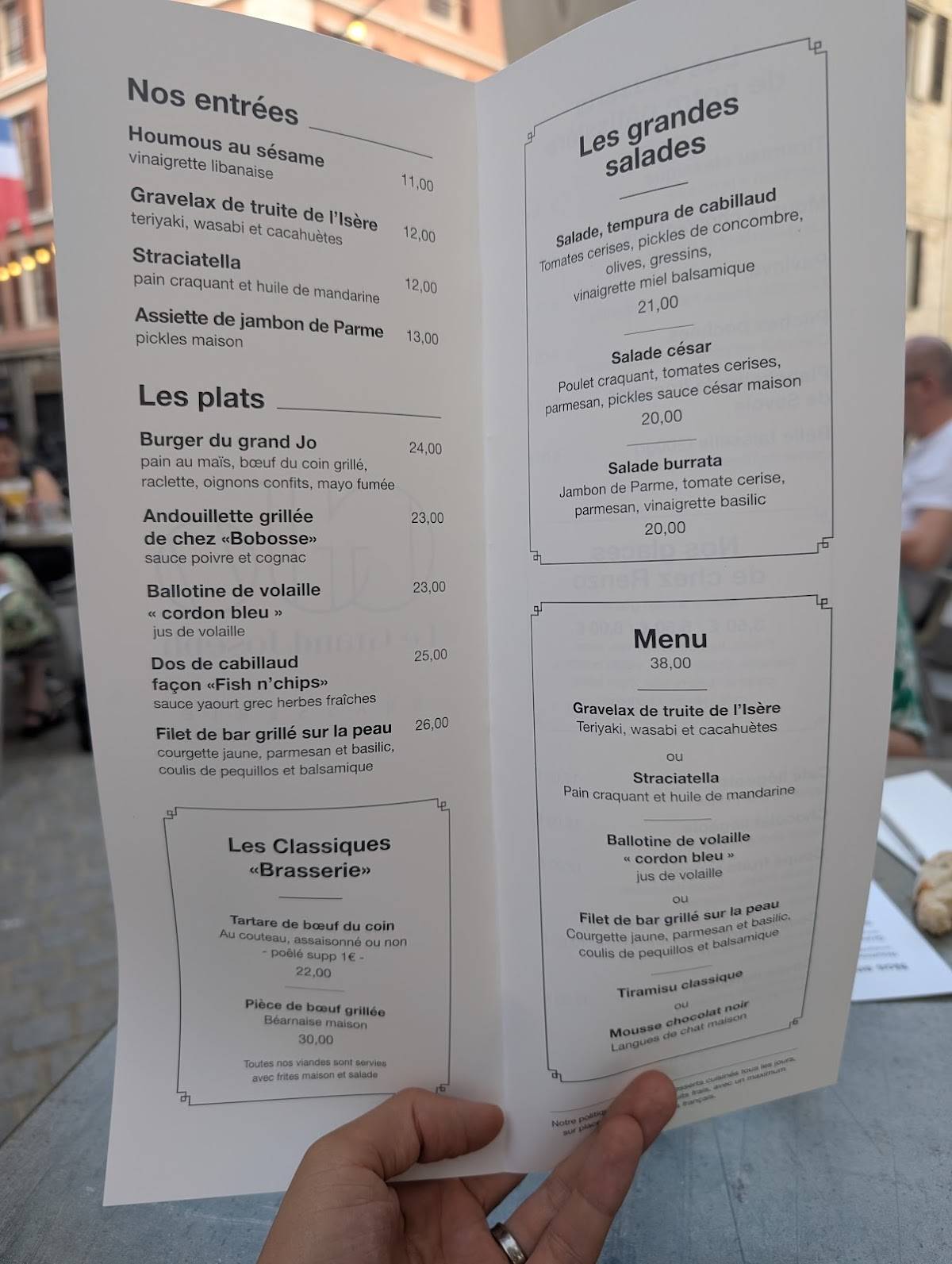 Menu au Le Grand Joseph restaurant, Chambéry