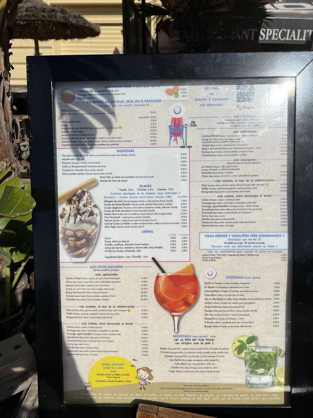 Menu au Le Rocher, Chez Mina moules frites restaurant, Nice, 8 Pl. Guynemer