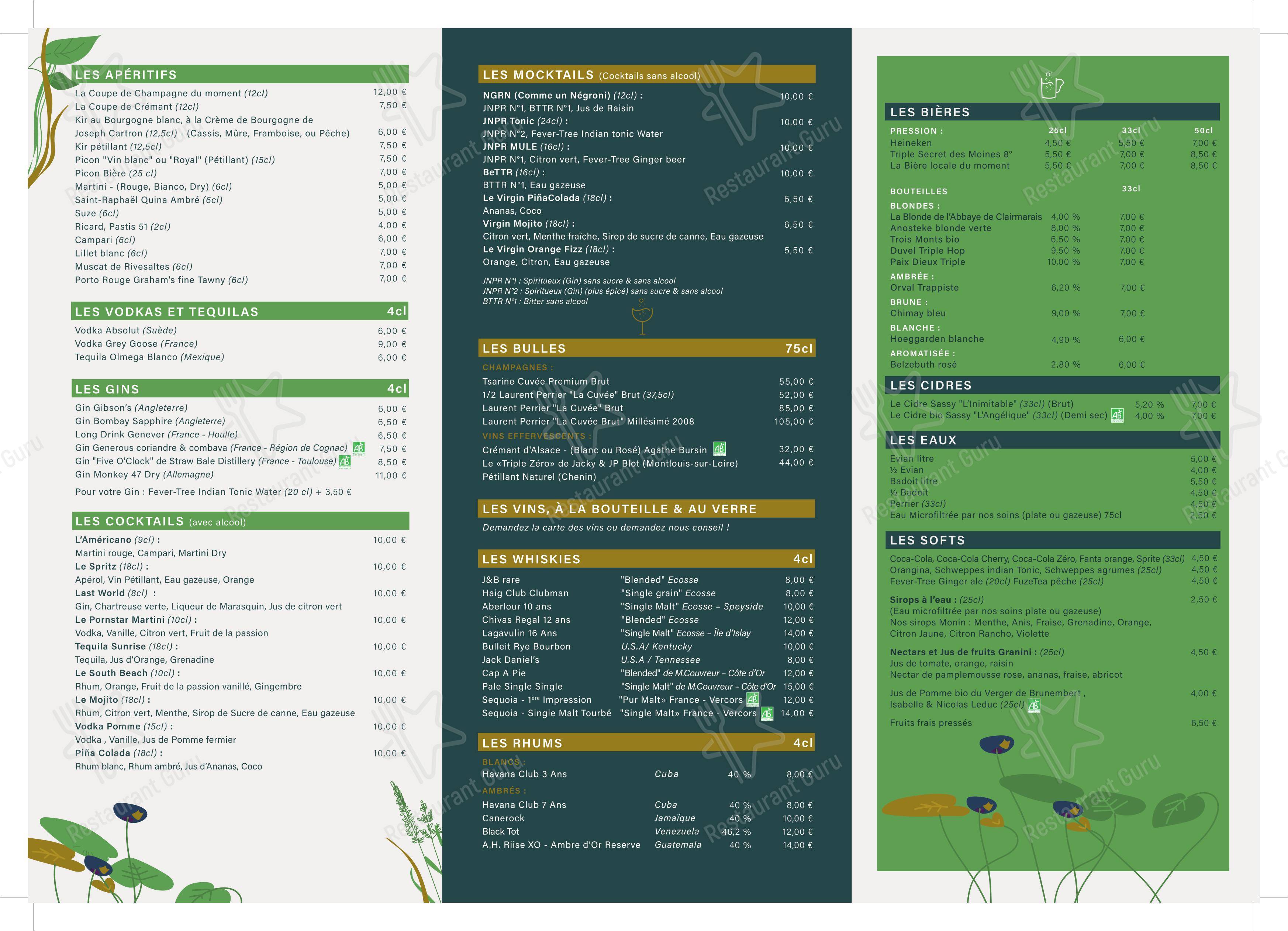Menu au LE STROM restaurant, Saint-Omer
