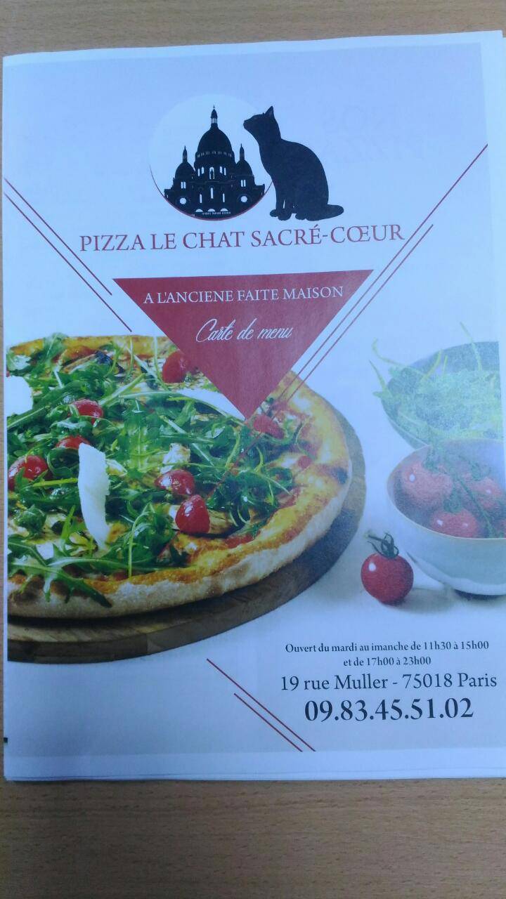 Carta del restaurante Le chat du sacré coeur, Paris