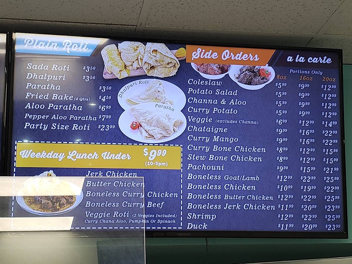 Menu at Wicked Carib, Caribbean Food Culture restaurant, Toronto