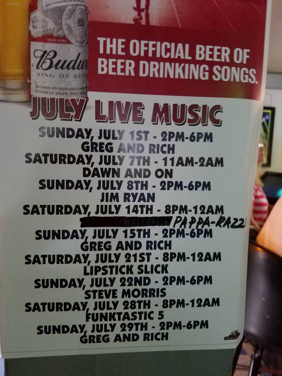 Menu at Len Brown's North Shore Inn & Marina pub & bar, Moline