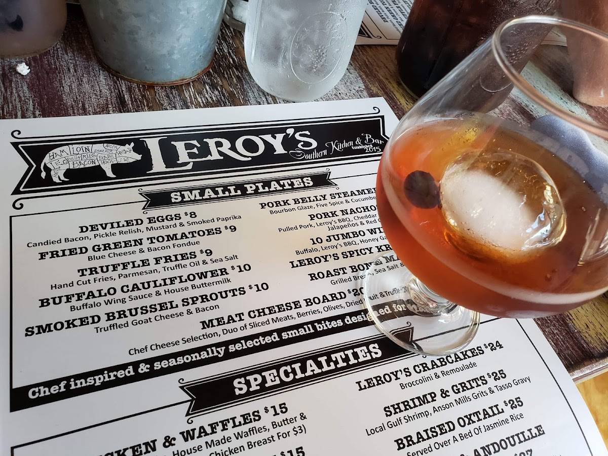 Menu at Leroy's Southern Kitchen & Bar, Punta Gorda