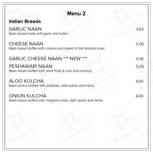 Menu at Star Of India Takeaway Levin restaurant, Levin