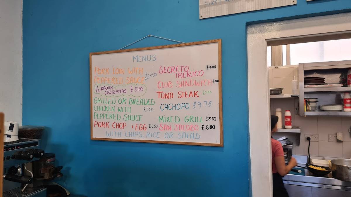 Menu at Library Cafe, Gibraltar