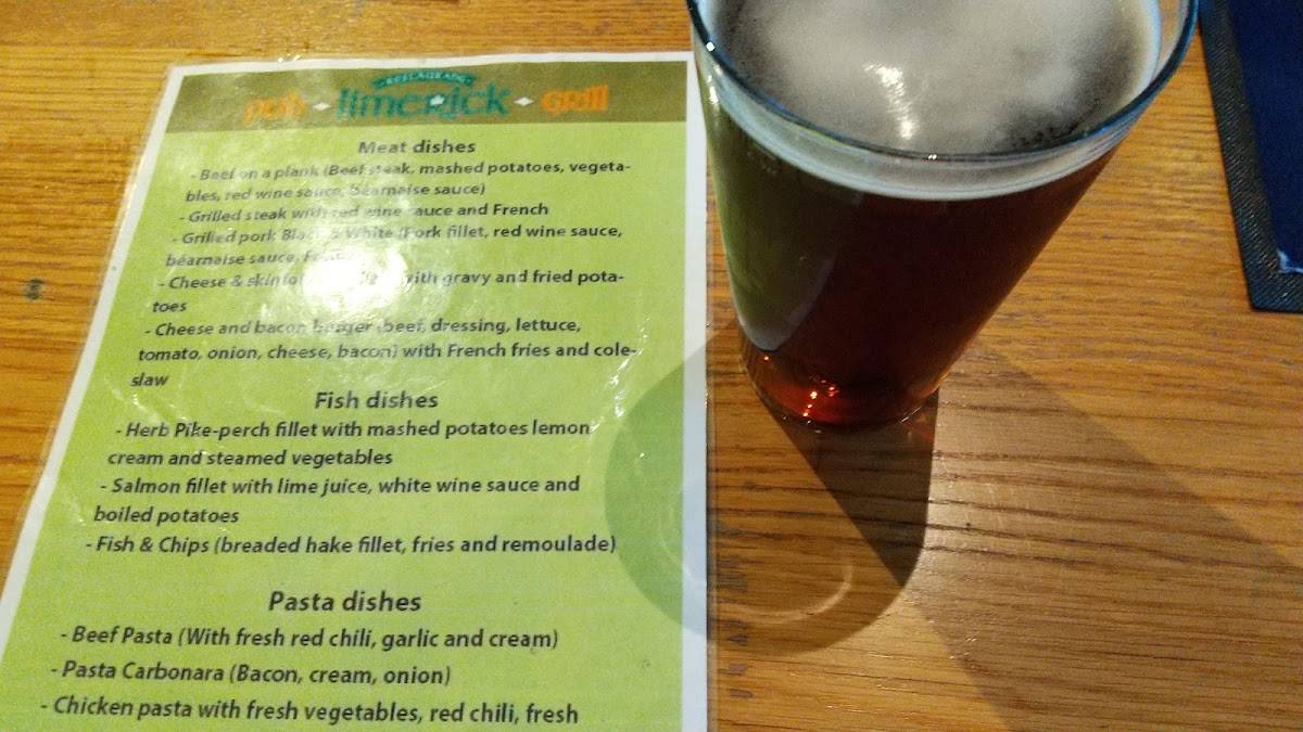 Menu at Limerick Bar & Grill, Södertälje