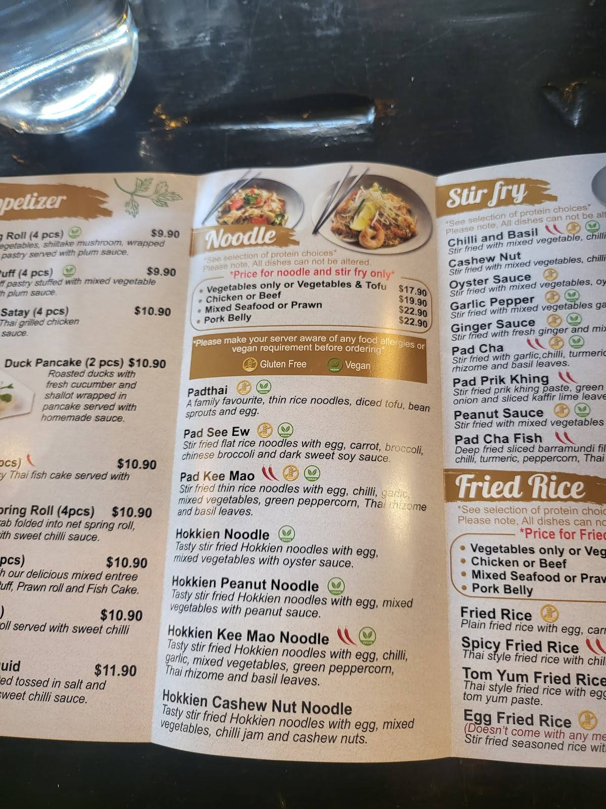 Menu at Limlong Thai Restaurant, Forster