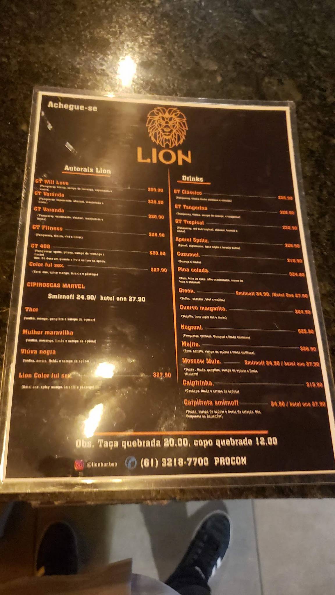 Carta de Lion Bar, Brasília