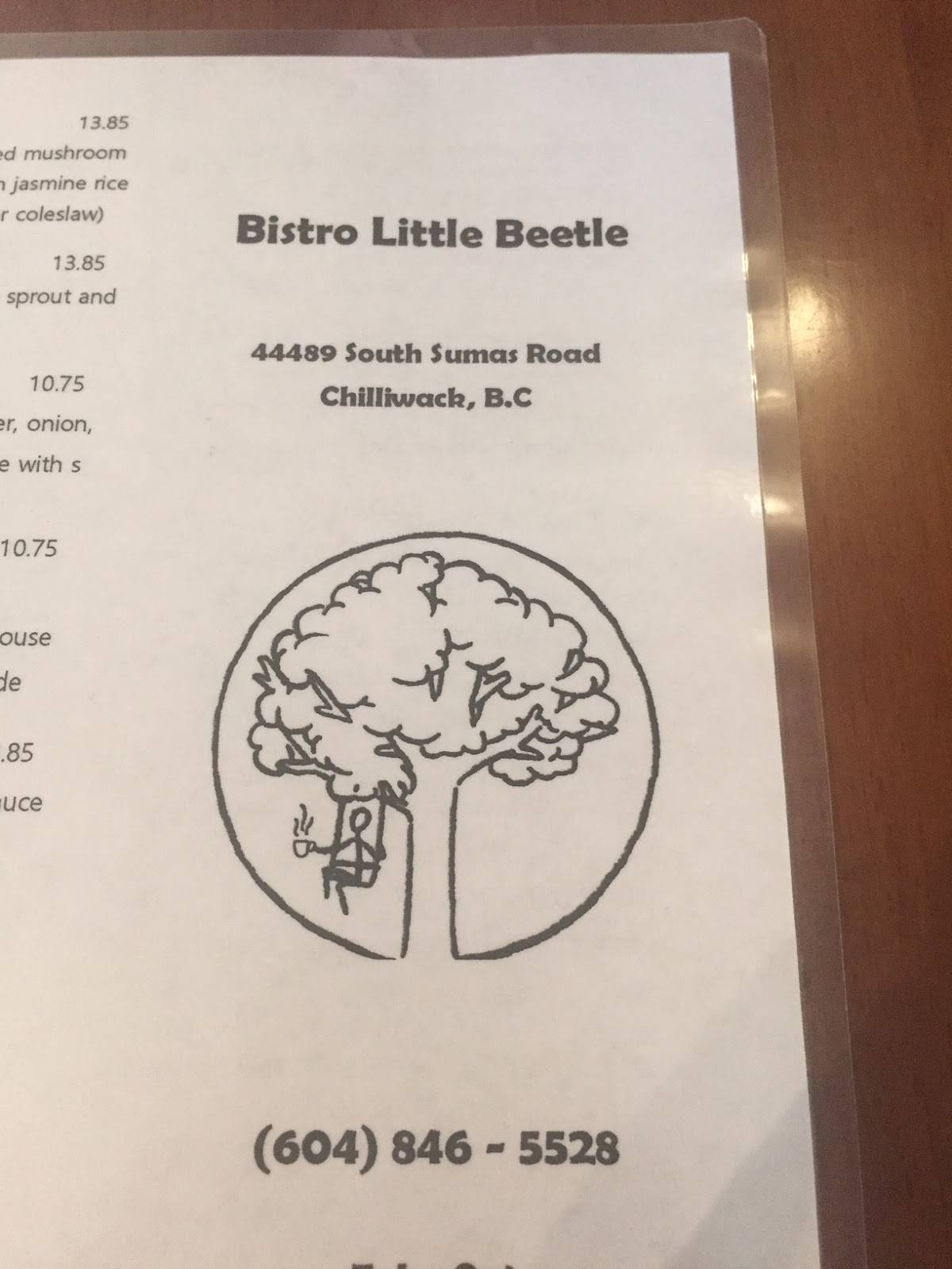 Menu at Little Beetle restaurant, Chilliwack