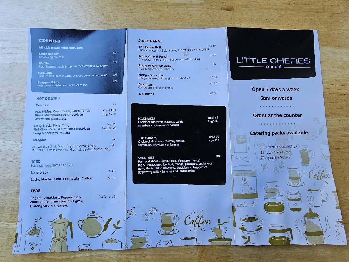 Menu at Little Chefies Café restaurant, Rockingham