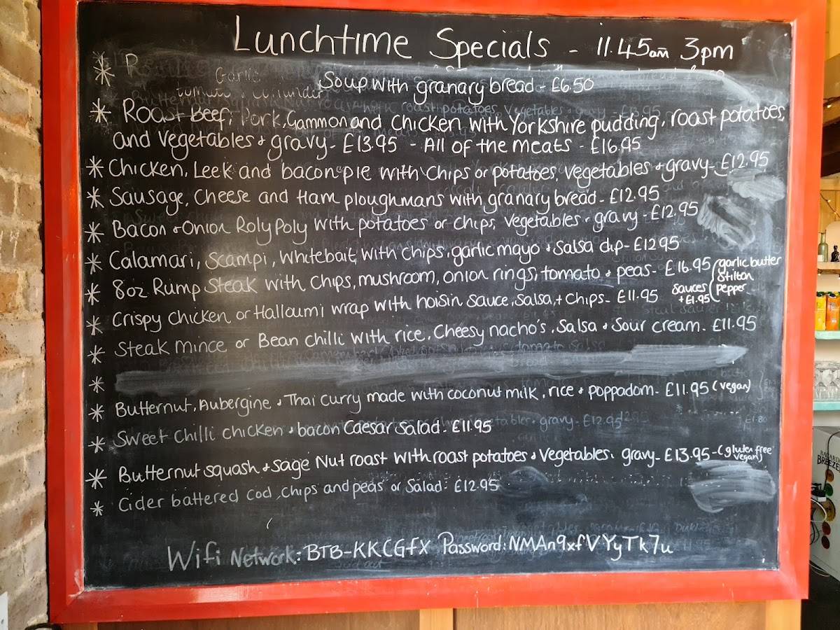 Menu at Little Farthingloe Farm restaurant, Dover