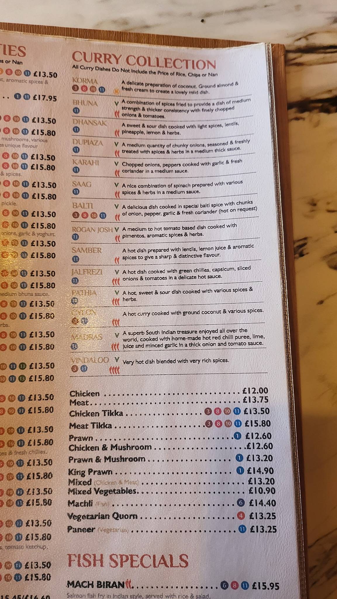 Menu at Little Indian Chef restaurant, Llanddulas