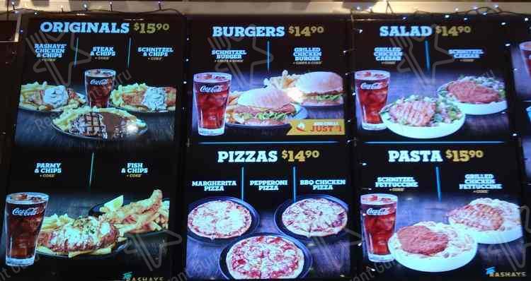 Menu at RASHAYS ShellHarbour restaurant, Shellharbour