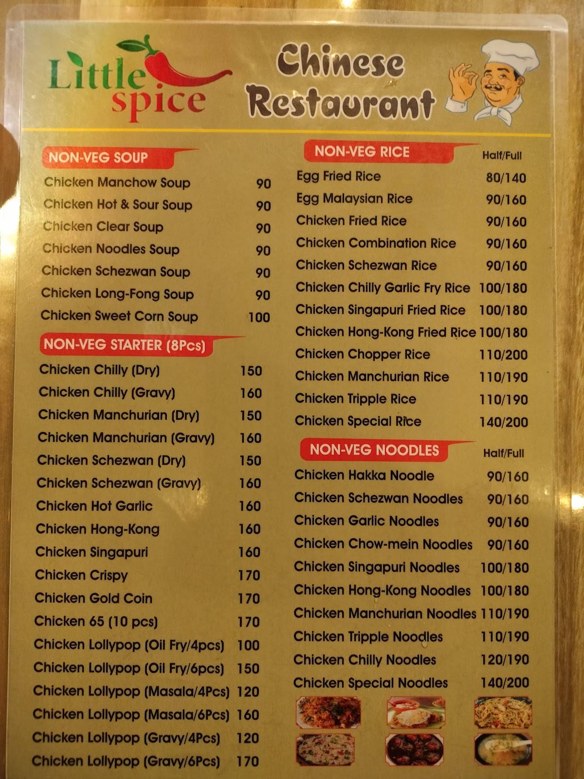 Menu at Little Spice Chinese Restaurant, Pune