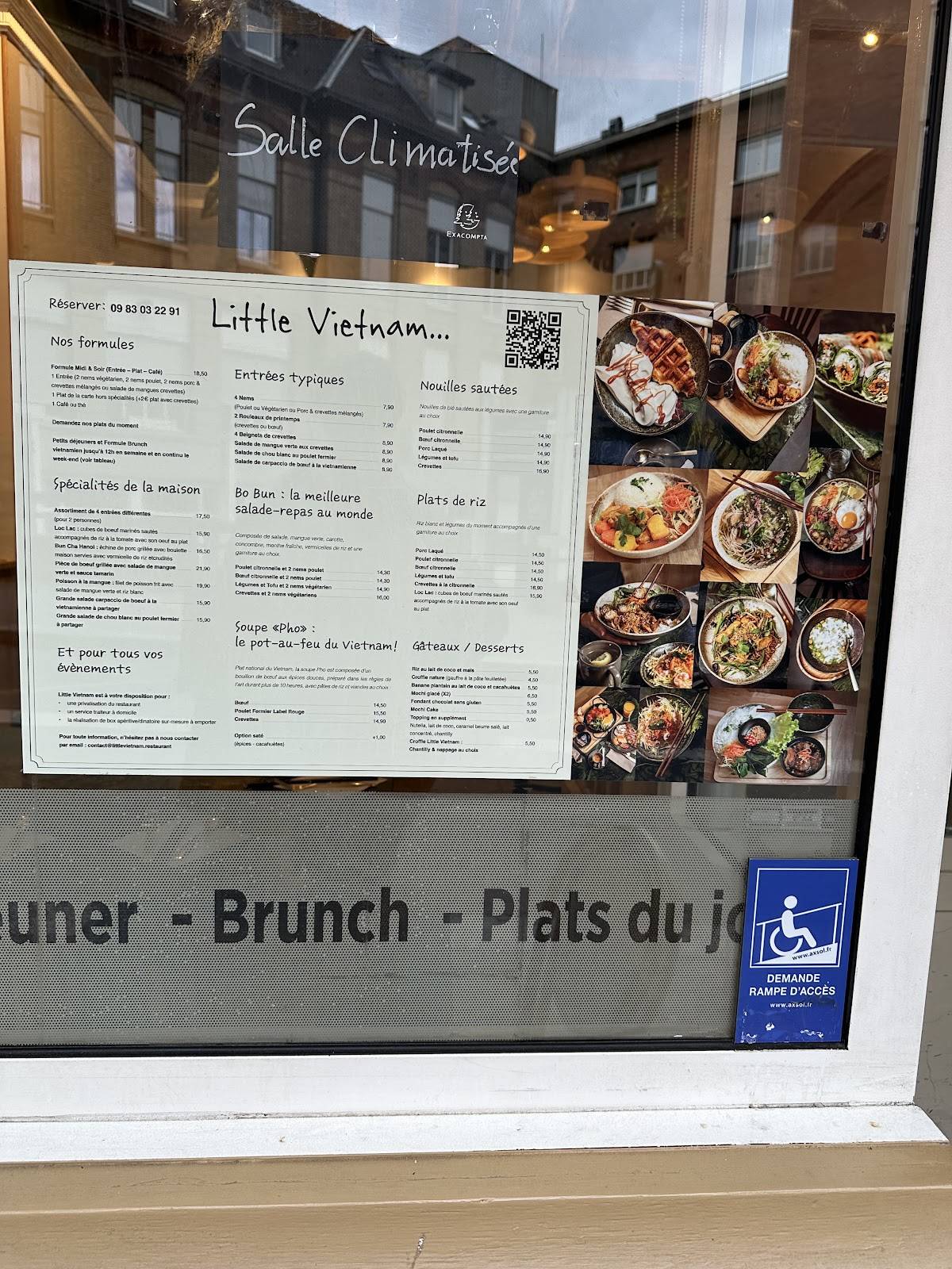 Menu au Little Vietnam restaurant, Paris