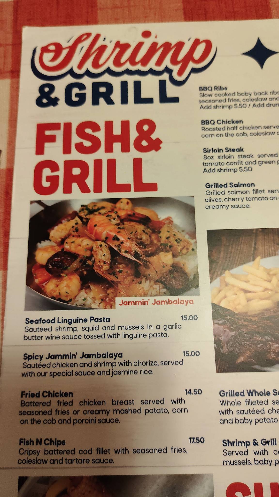 Menu at Shrimp & Grill - Leicester Square Restaurant, London