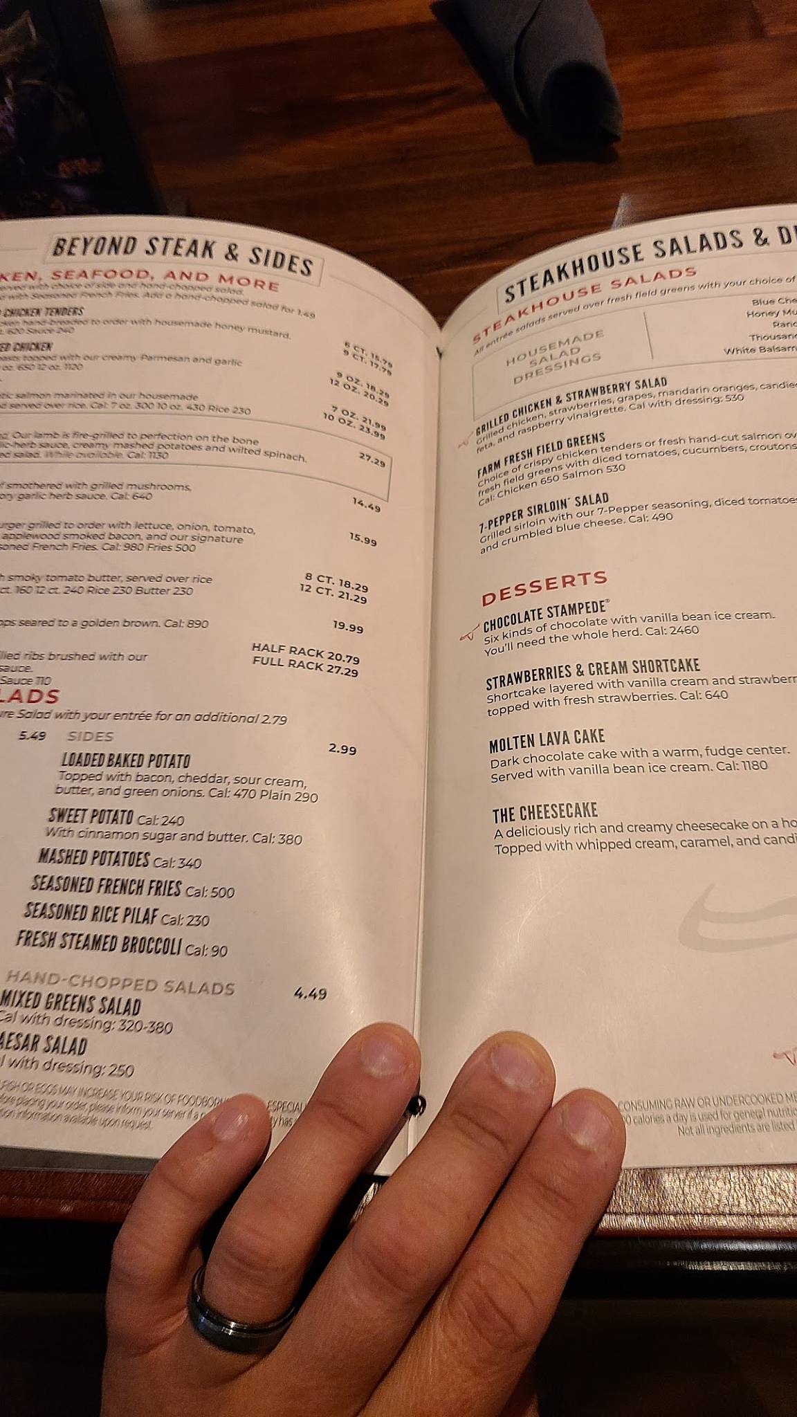 Menu at LongHorn Steakhouse, Mount Dora