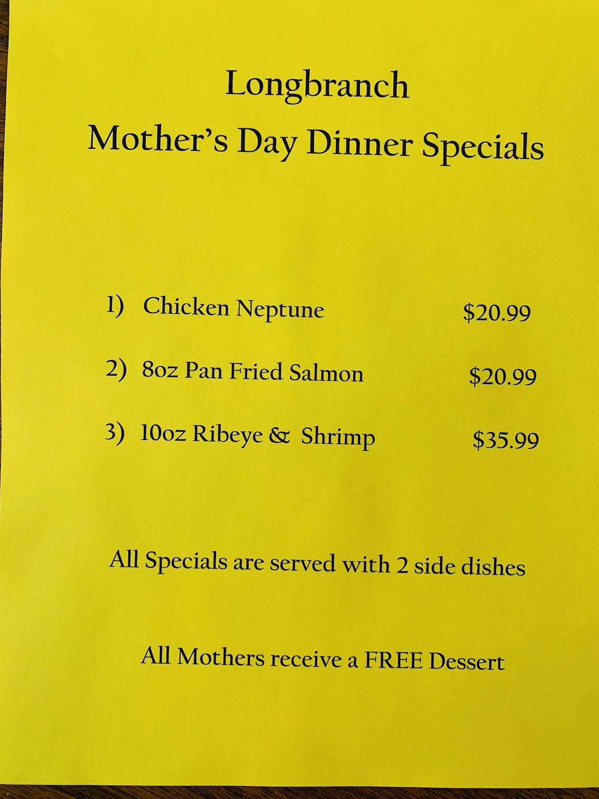 Menu at Longbranch Steakhouse, Lloydminster