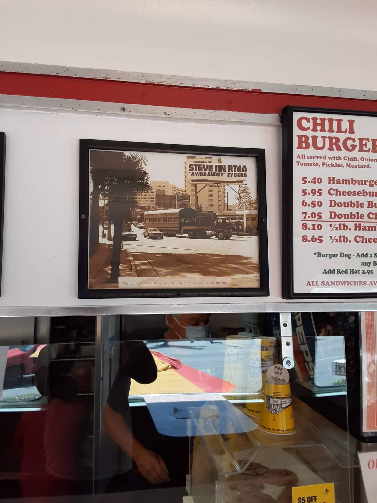 Menu at Carney's Restaurant, Los Angeles, Sunset Blvd