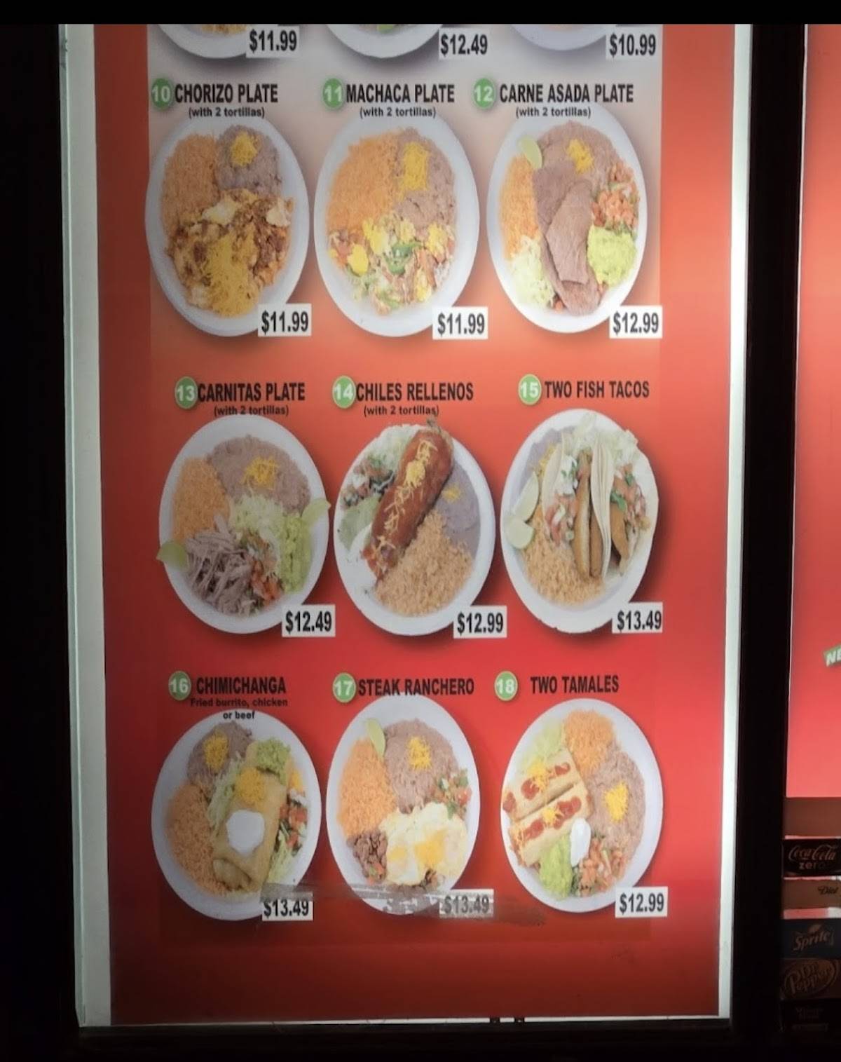 Menu at Los Beto's Mexican Food restaurant, Caldwell