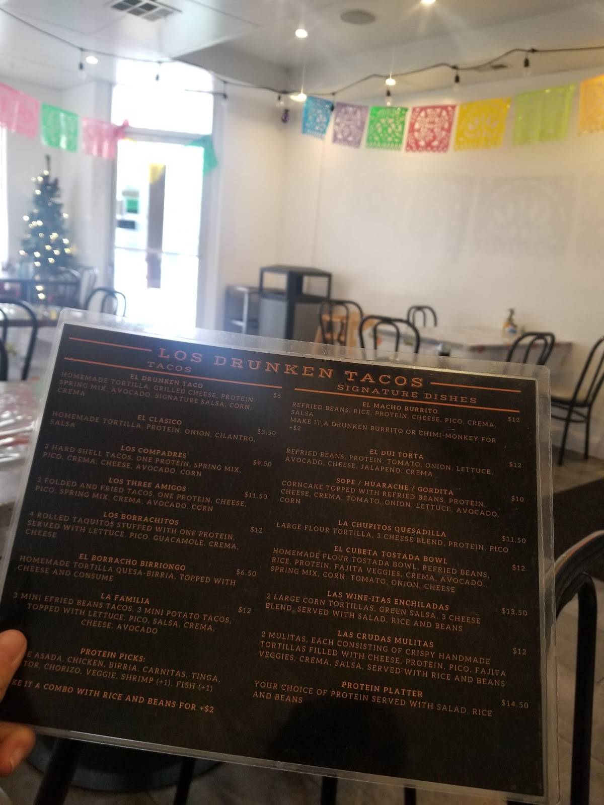 Carta del restaurante Los Drunken Tacos, Los Angeles
