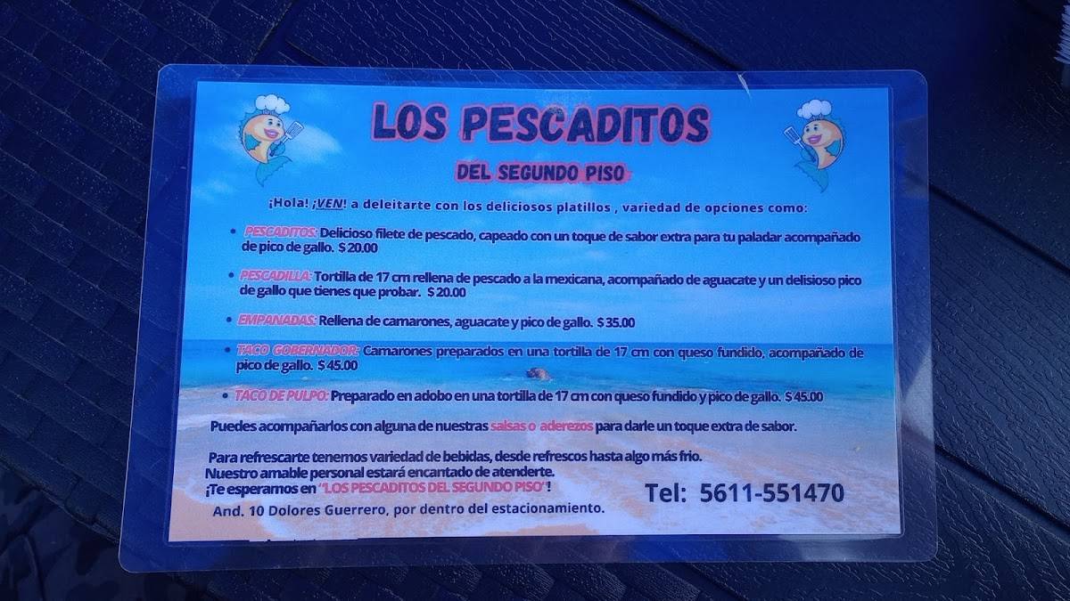 Menu at Los Pescaditos el Segundo Piso restaurant, Mexico