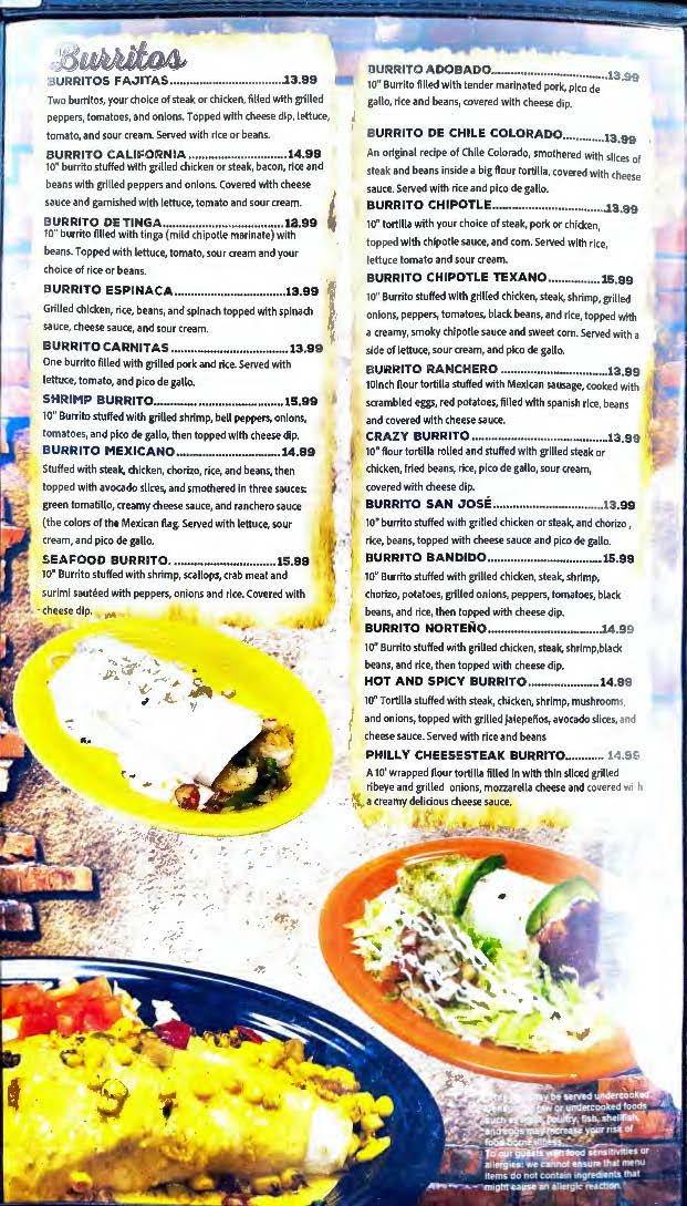 Menu at Los Portales Mexican Restaurant, Burgess