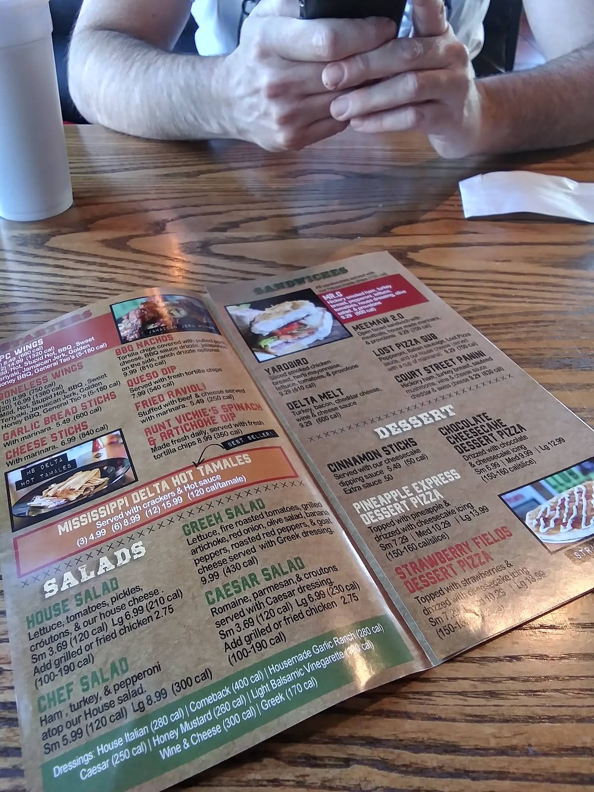 Menu at Lost Pizza Co. Hilltop restaurant, Jonesboro
