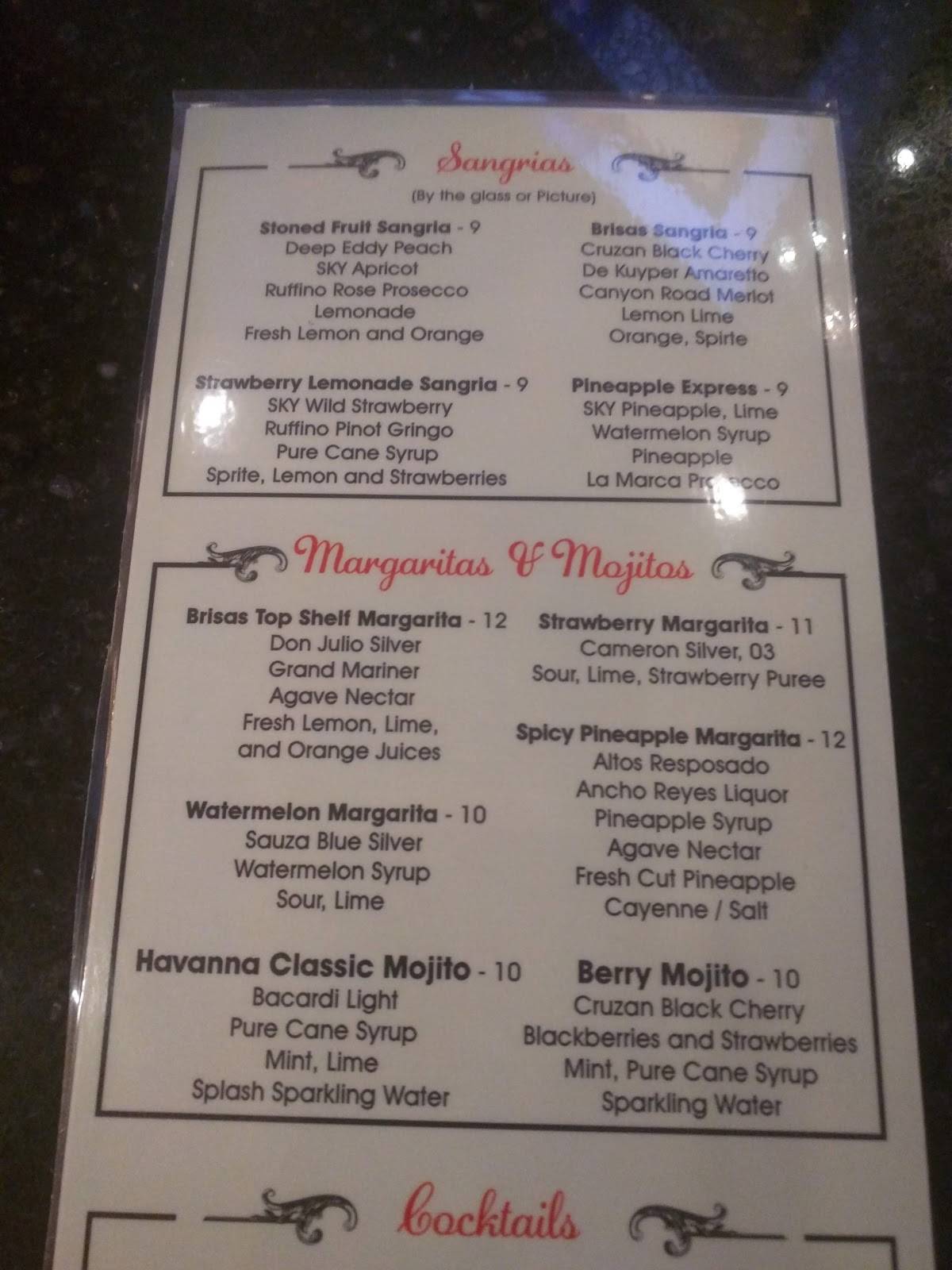 Menu at Table 82 restaurant, Lubbock