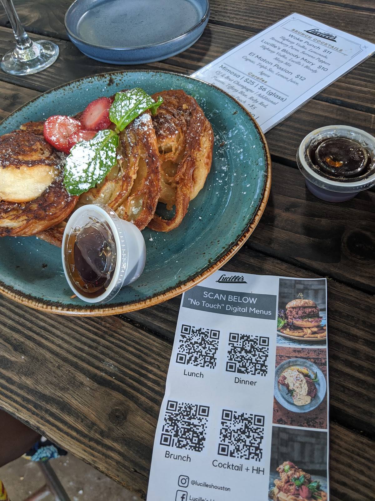 Menu at Lucille's restaurant, Houston