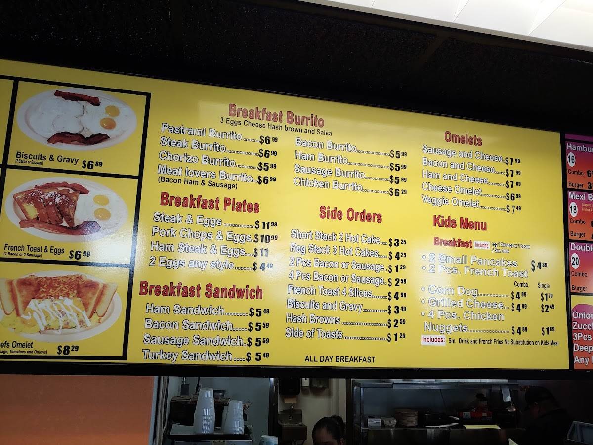 Menu at Luis Burgers restaurant, Bakersfield