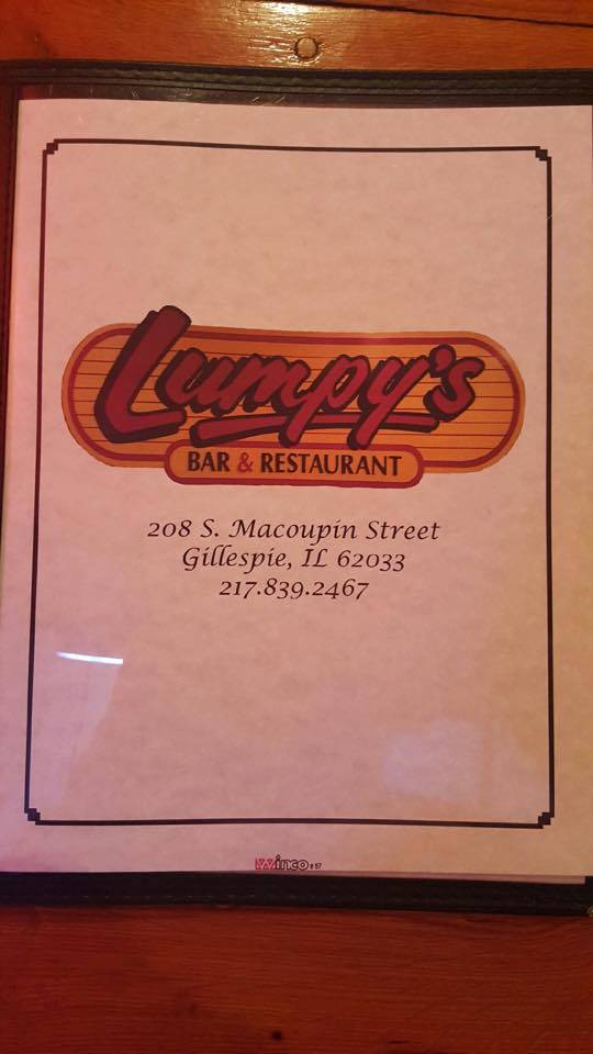 Menu at Lumpy's pub & bar, Gillespie