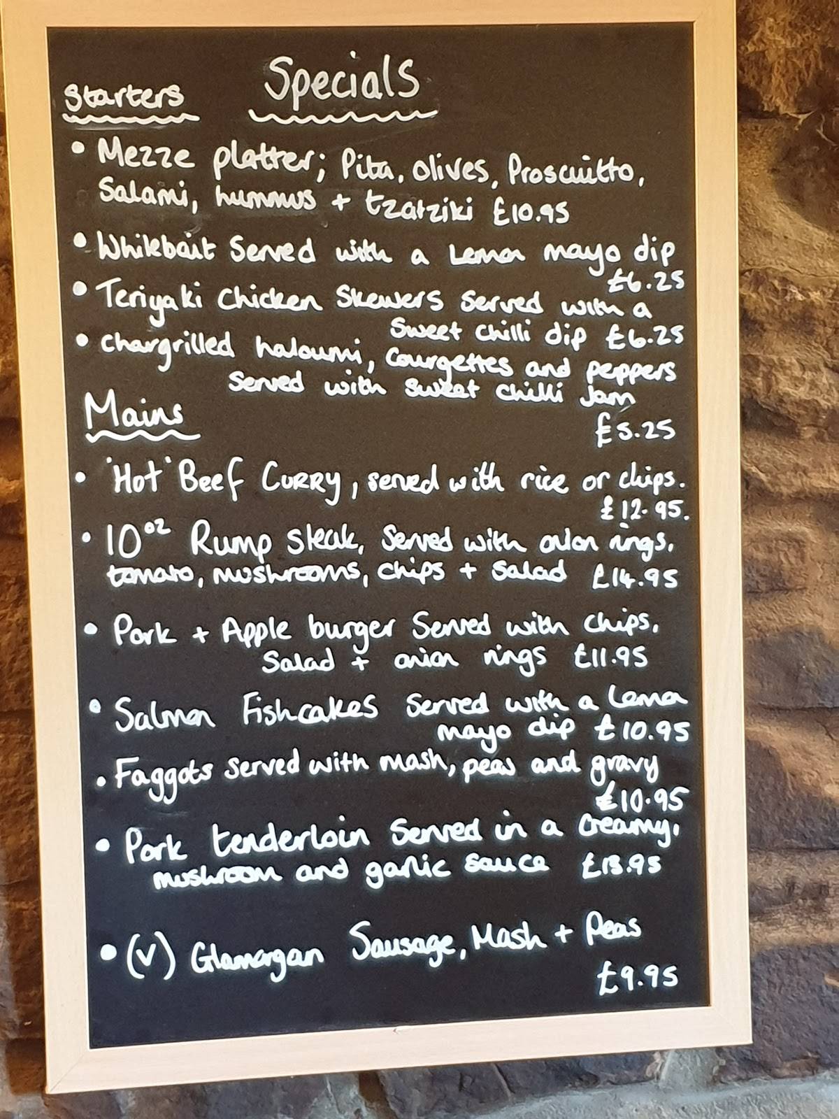 Menu at The Rising Sun pub & bar, Lydney, Woolaston Common