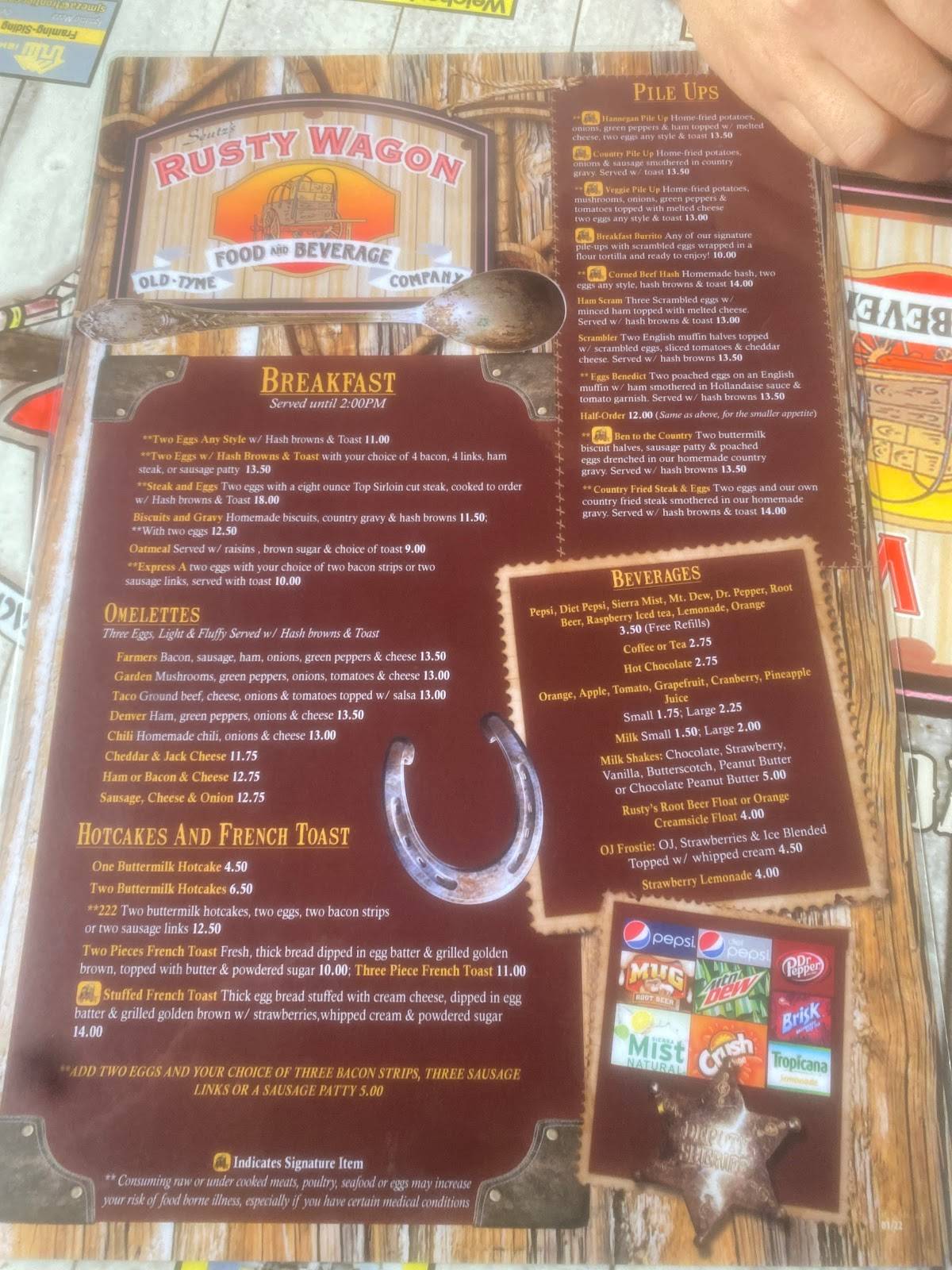 Menu at Rusty Wagon Old Tyme Food pub & bar, Lynden, Hannegan Rd
