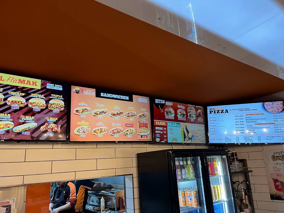 Menu at M.A.K Halal pizzeria, Birmingham, 10 Muntz St