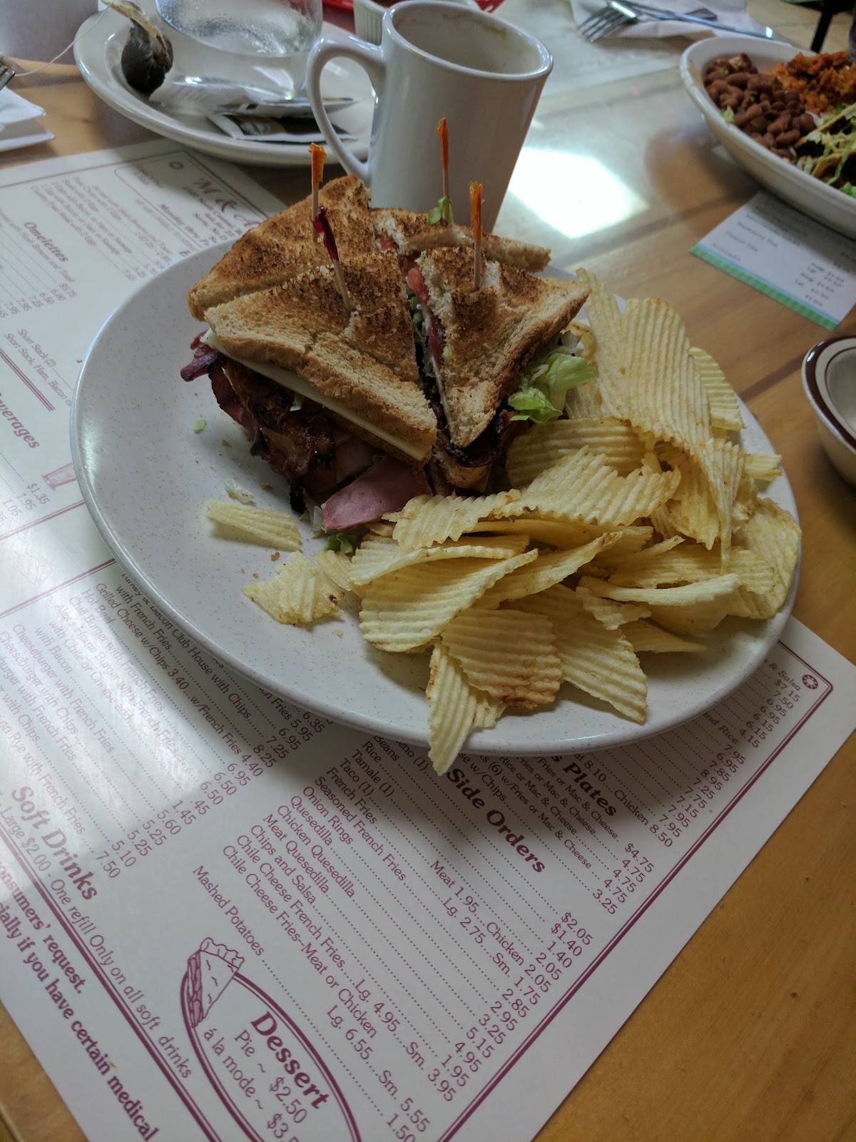 Menu at M & A Bayard Cafe, Bayard