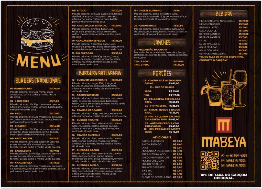 Menu em MABEYA DELIVERY - HAMBÚRGUERIA & PETISCARIA restaurante, Pedro ...