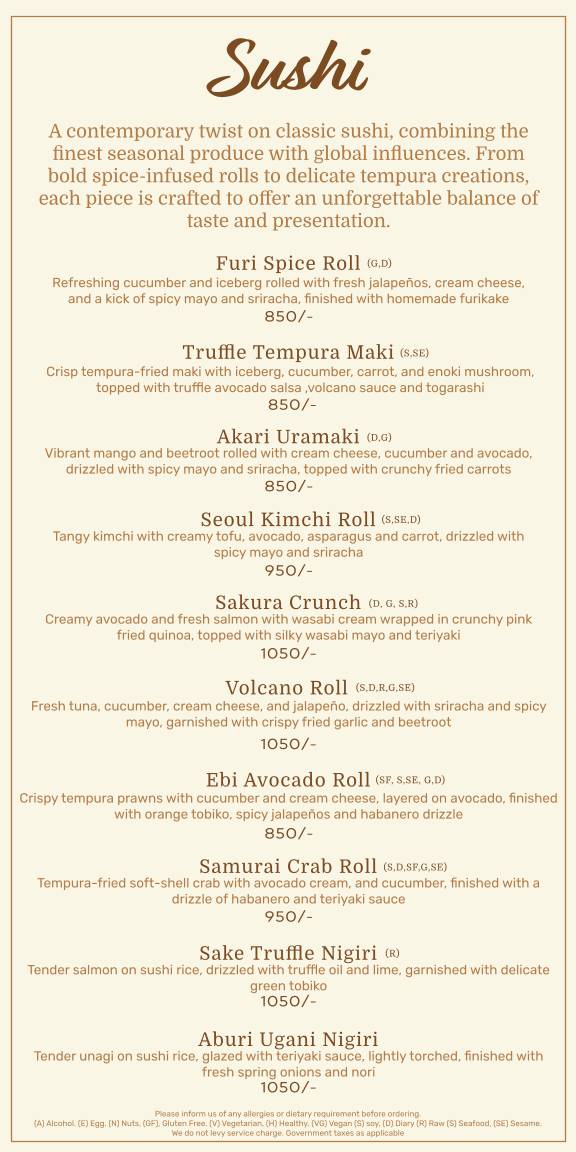 Menu at MERCII Mumbai, Mumbai