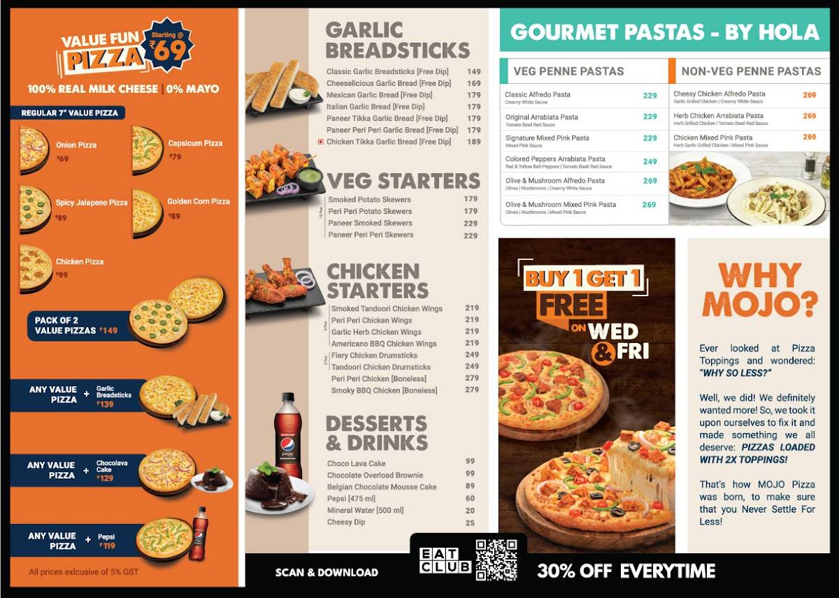 Menu at MOJO Pizza - 2X Toppings, Thane, 5