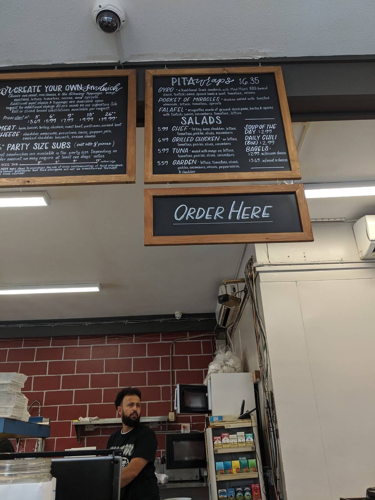 Menu at MSM Deli restaurant, Tacoma