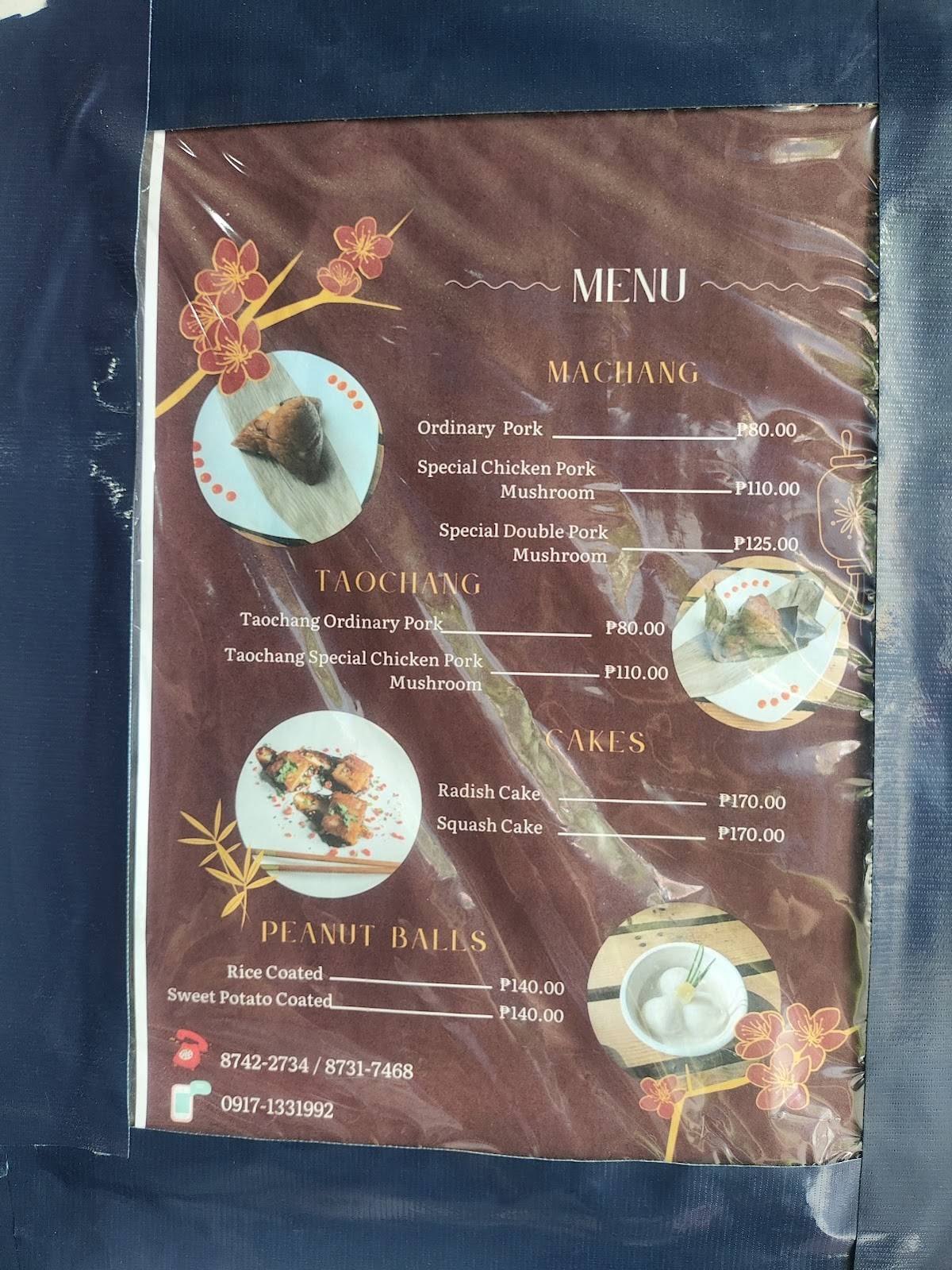 Menu at Mrs. Lim Machang restaurant, Manila, Felix Huertas Rd