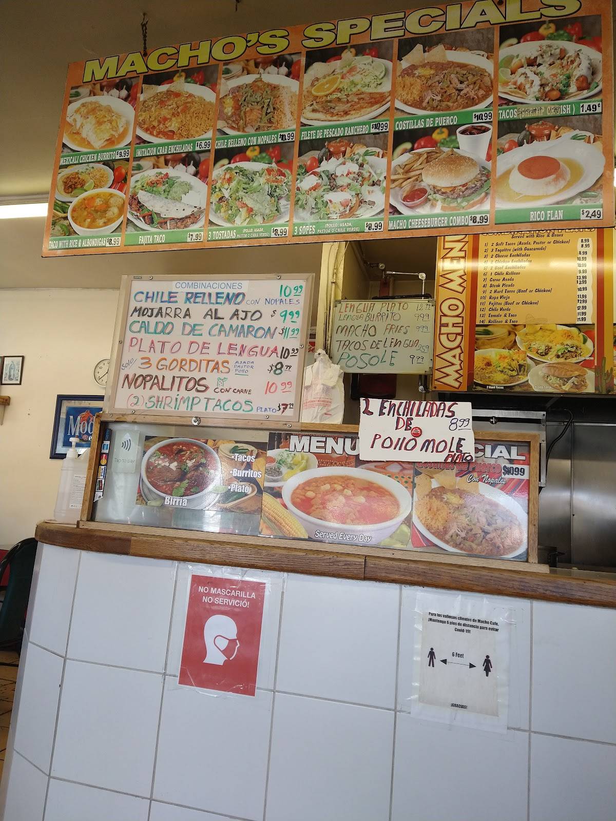 Menu at Macho Cafe Mexican Food, San Gabriel